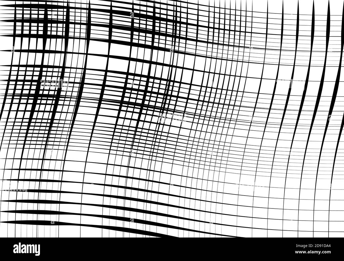 Grid, mesh of wavy, undulating, waving, billowy lines. Abstract black ...