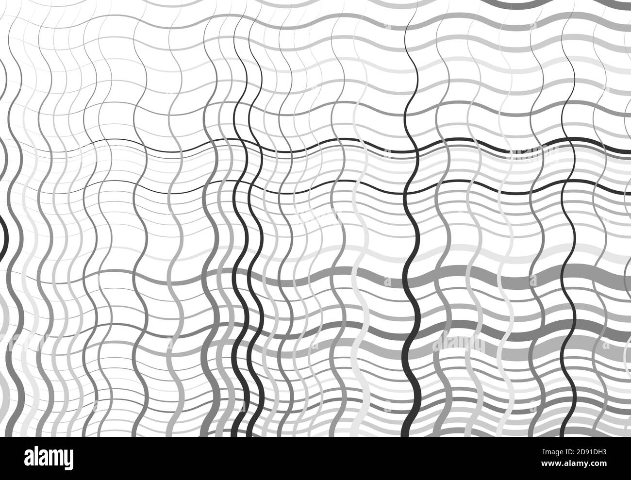 Grid, mesh of wavy, undulating, waving, billowy lines. Abstract black ...