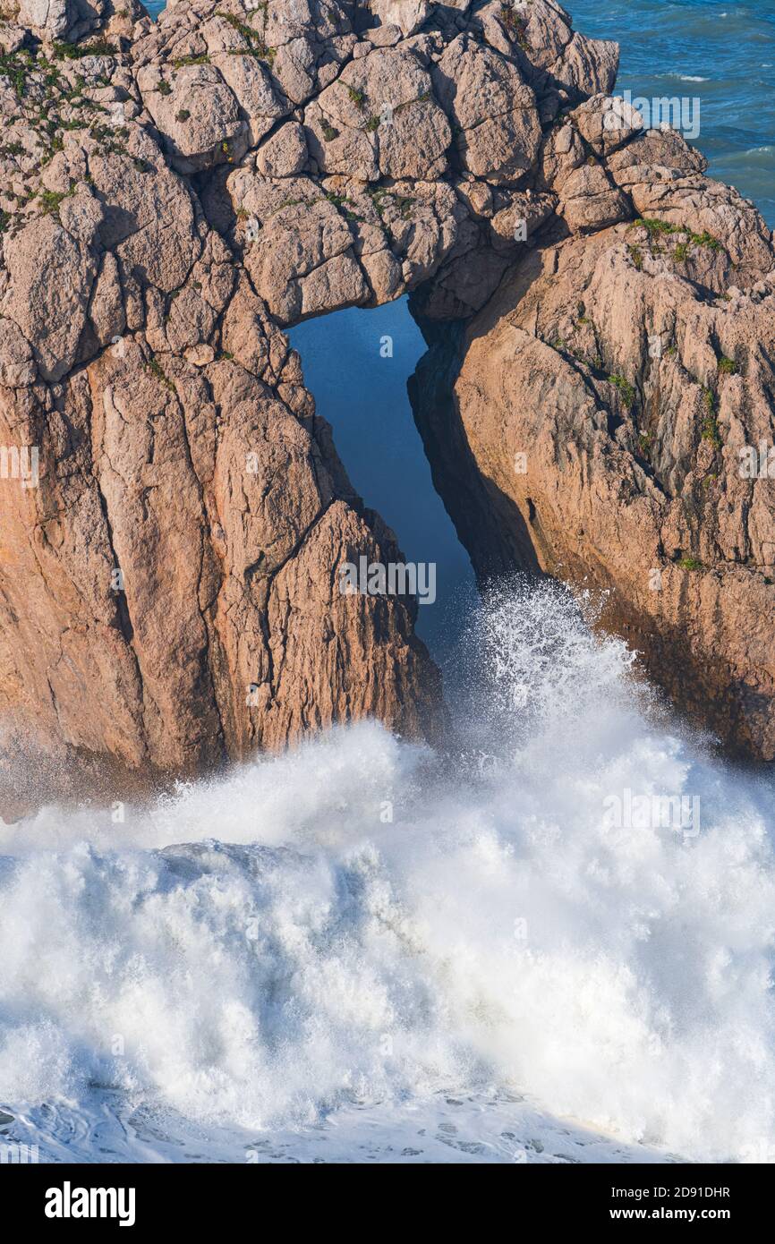 Swell in the Cantabrian Sea. Big waves in the so-called "Puerta del ...