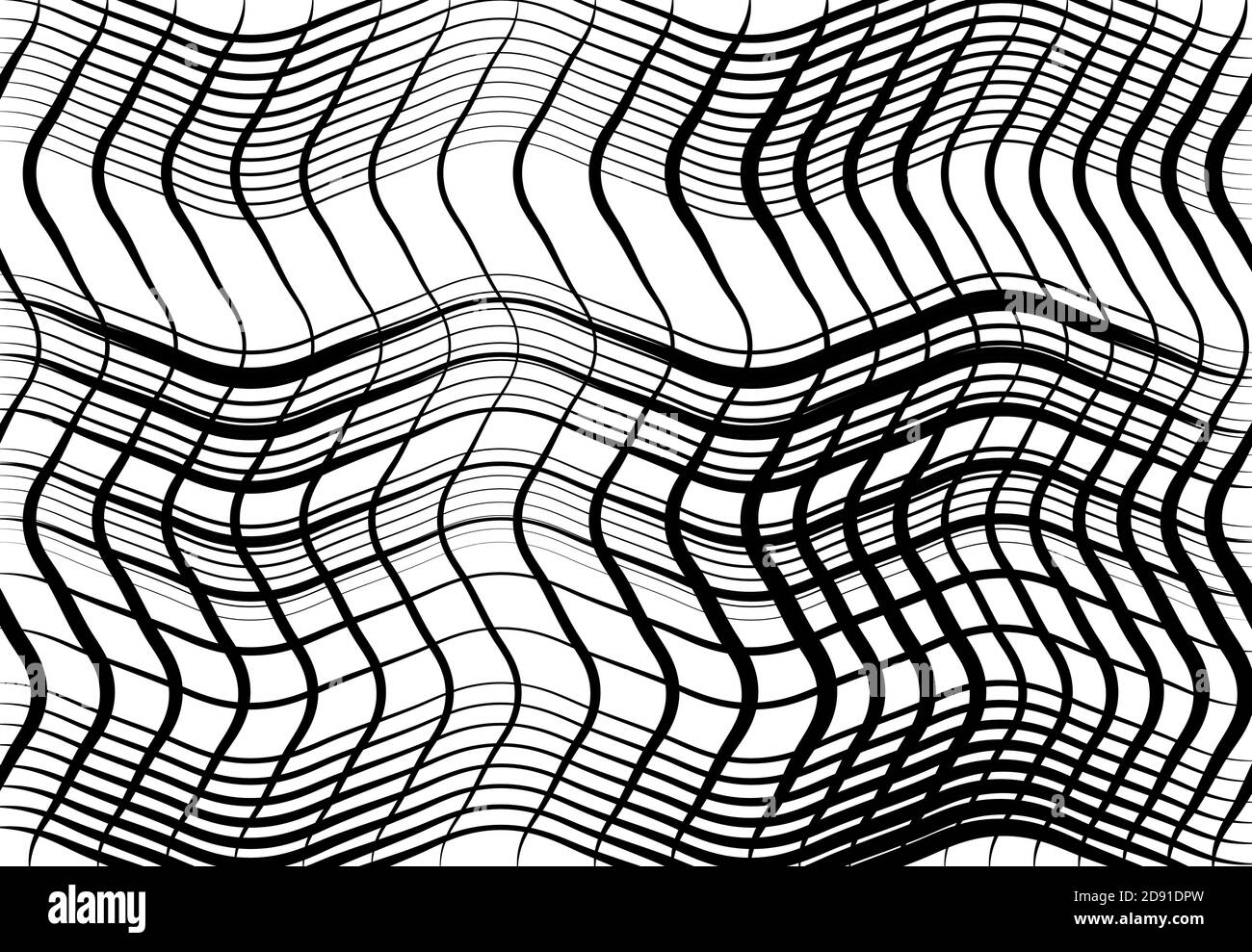 Grid, mesh of wavy, undulating, waving, billowy lines. Abstract black ...