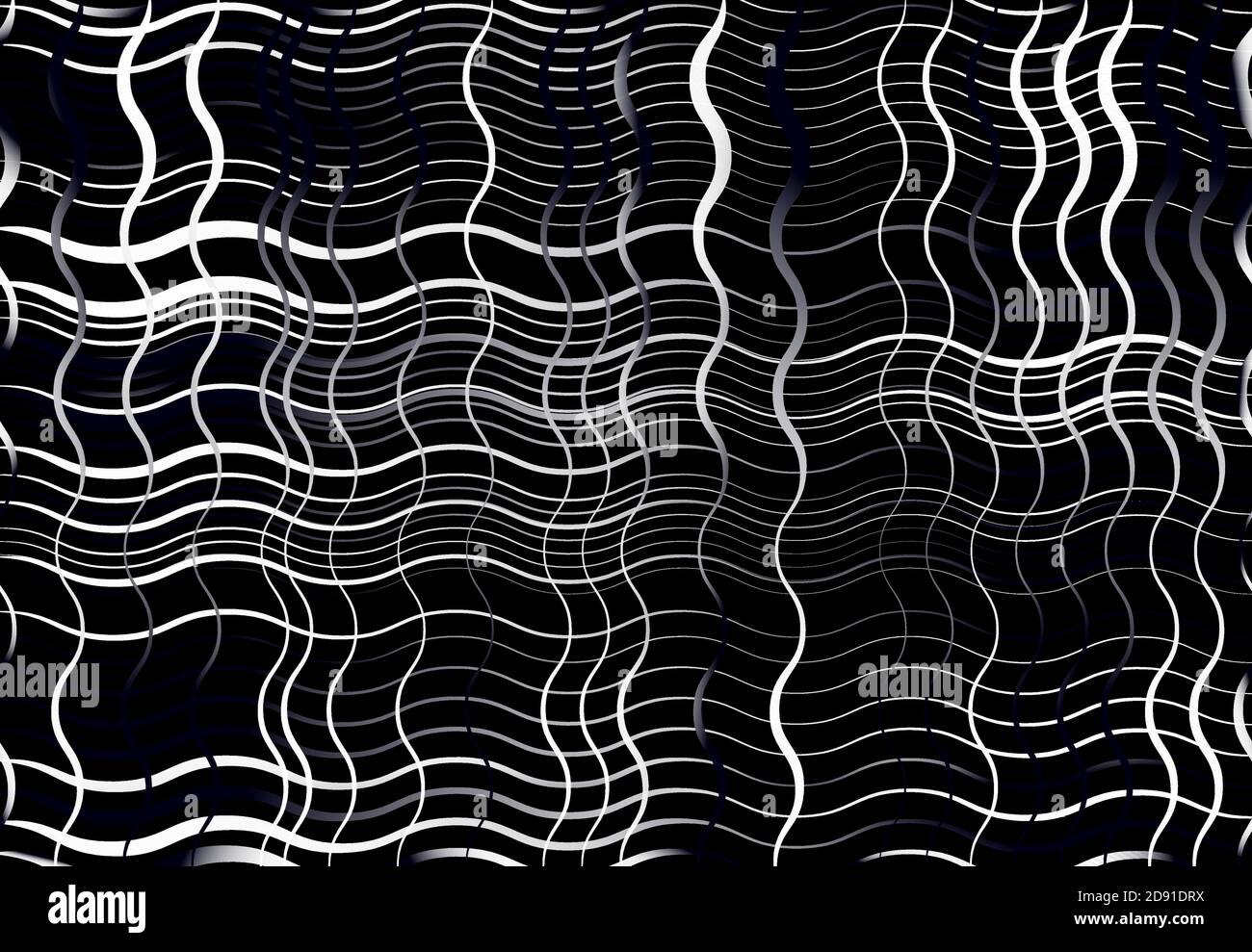 Grid, mesh of wavy, undulating, waving, billowy lines. Abstract black ...