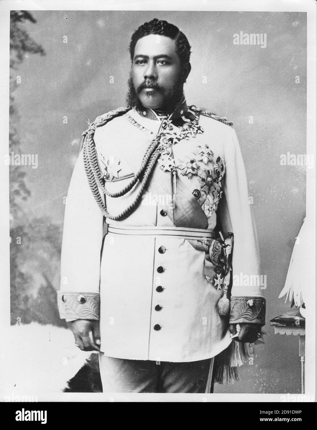 Kalakaua in white Stock Photo - Alamy