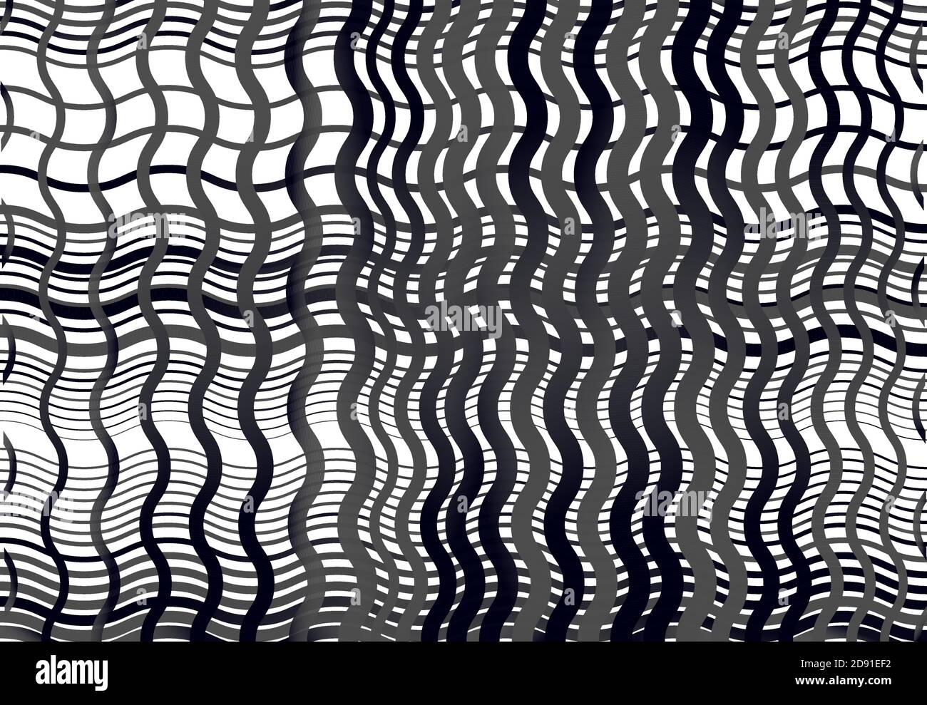 Grid Mesh Of Wavy Undulating Waving Billowy Lines Abstract Black And White Grayscale