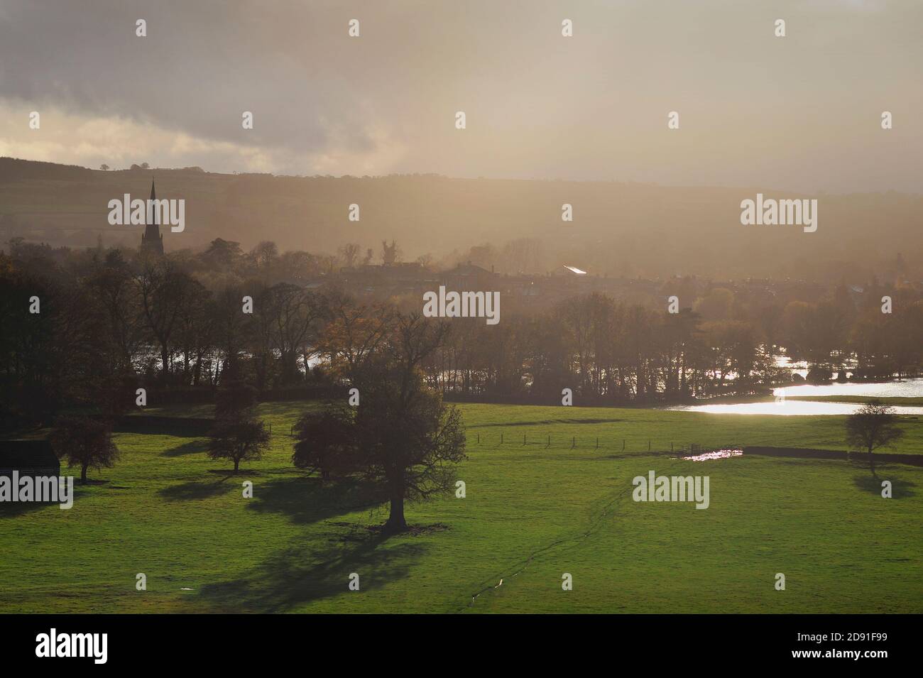 River Ure overflowing at Masham North Yorkshire England UK Stock Photo ...