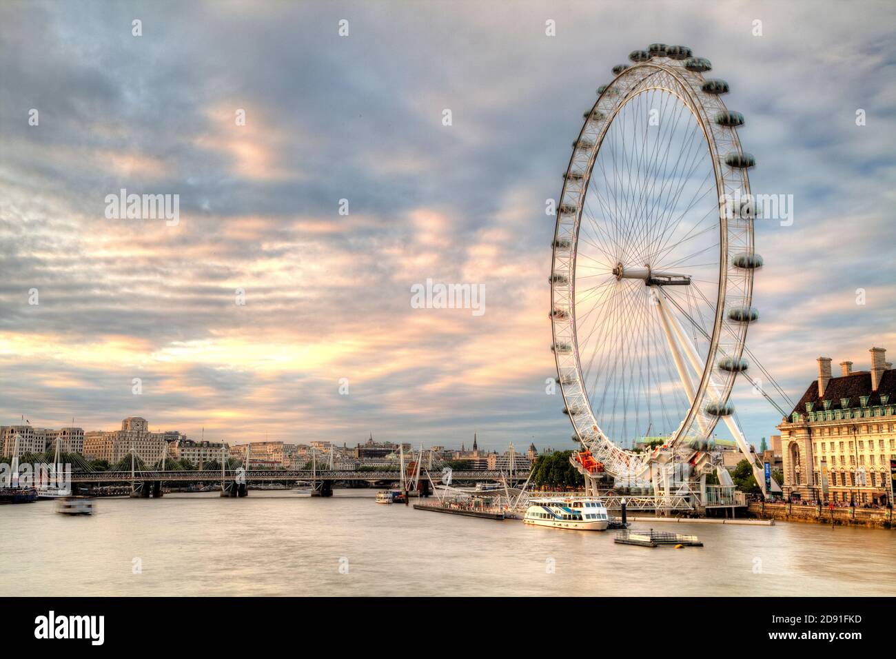 The London Eye at sunset in London England Stock Photo - Alamy
