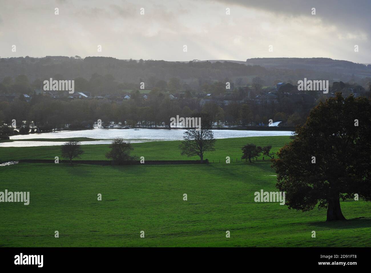 River Ure overflowing at Masham North Yorkshire England UK Stock Photo ...