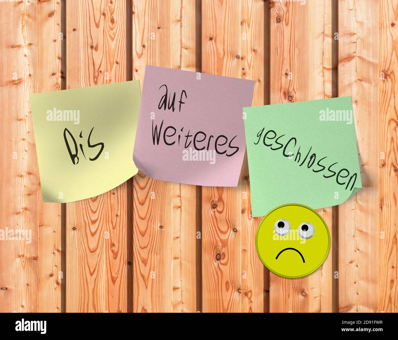 "Bis auf Weiteres geschlossen", translation "Closed until further ...