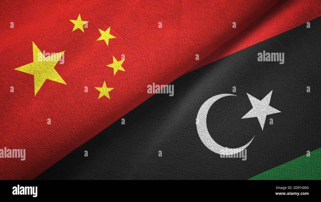 China and Libya two flags textile cloth, fabric texture Stock Photo - Alamy