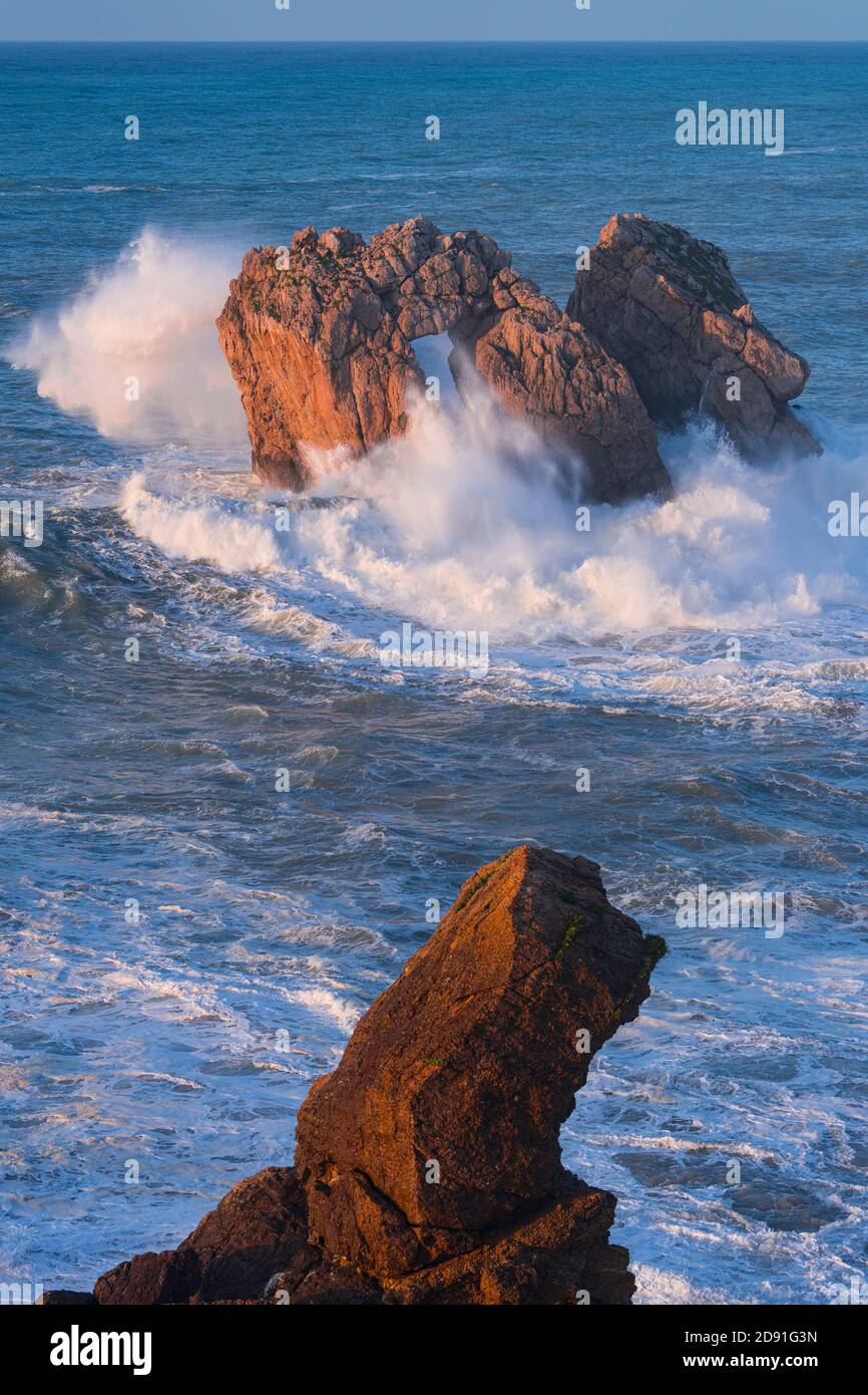 Swell in the Cantabrian Sea. Big waves in the so-called "Puerta del ...