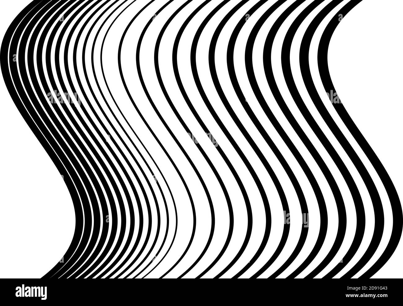 Wavy, waving and undulating, billowy lines, stripes abstract design ...