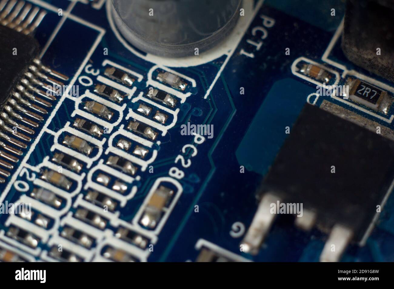 Close up view of electronic computer motherboard on a table Stock Photo ...
