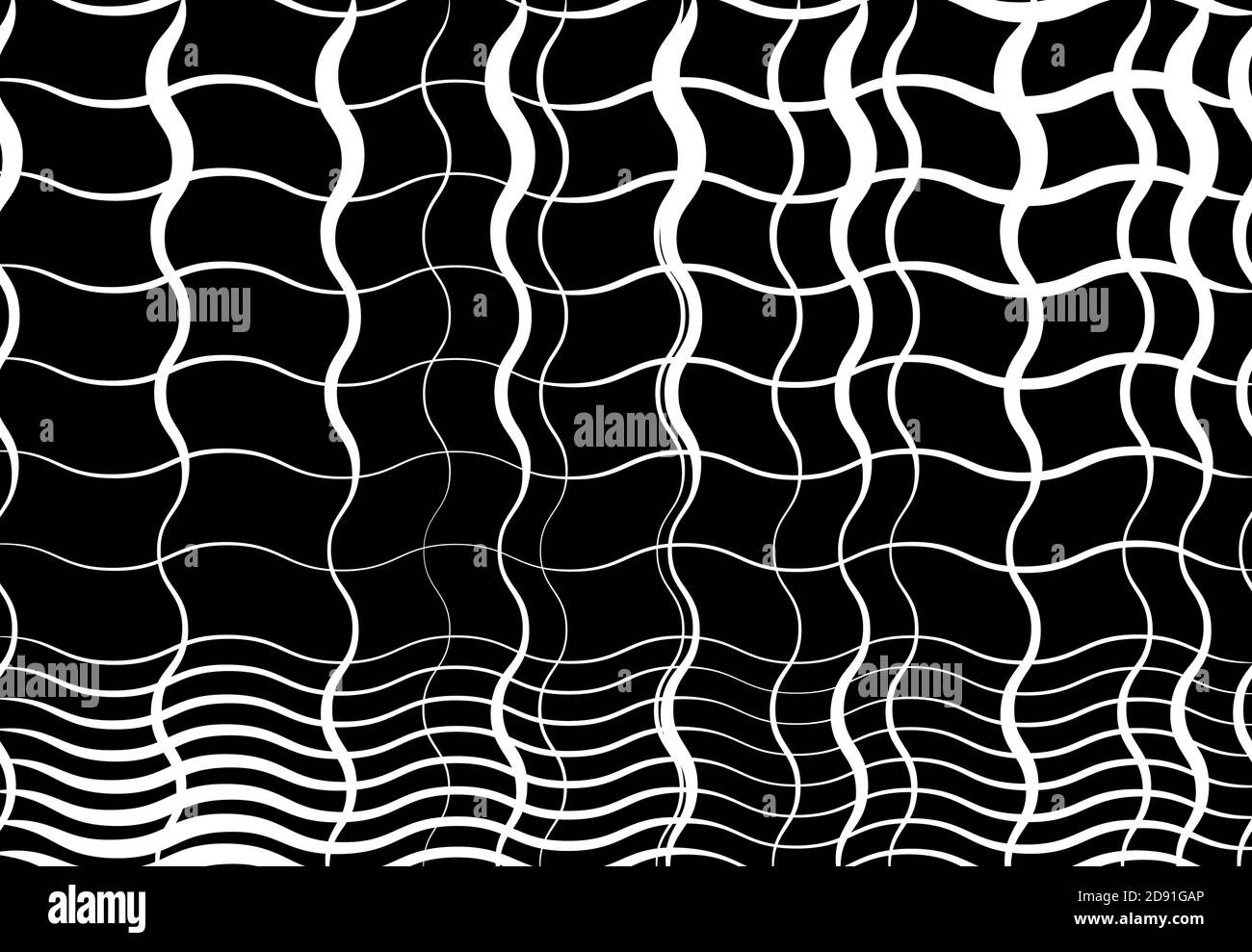 Grid Mesh Of Wavy Undulating Waving Billowy Lines Abstract Black And White Grayscale