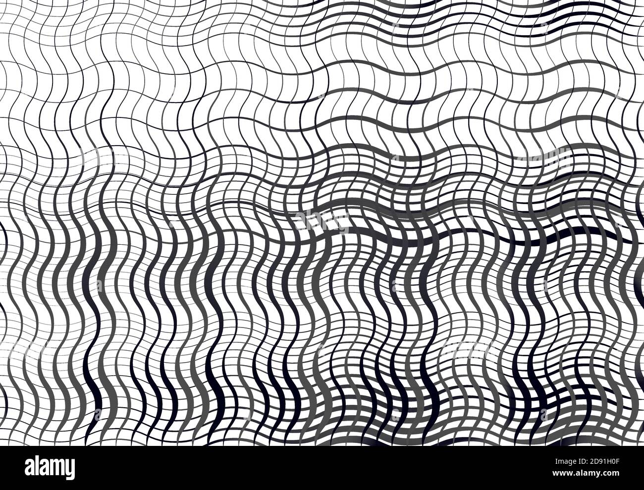 Grid, mesh of wavy, undulating, waving, billowy lines. Abstract black ...