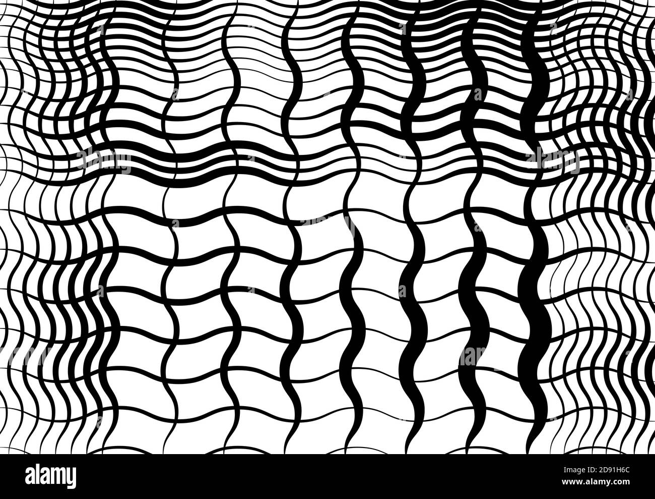 Grid Mesh Of Wavy Undulating Waving Billowy Lines Abstract Black And White Grayscale