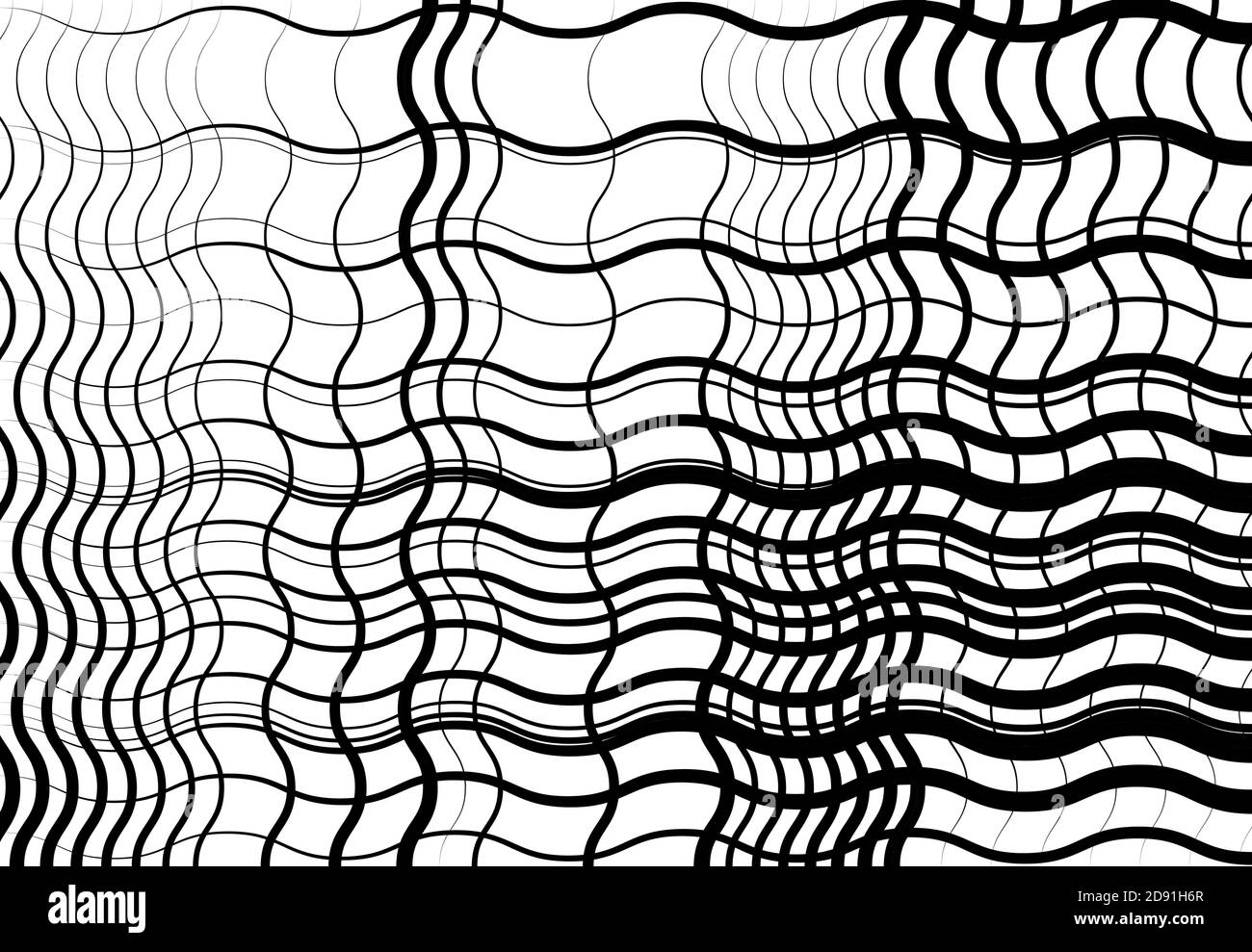 Grid, mesh of wavy, undulating, waving, billowy lines. Abstract black ...