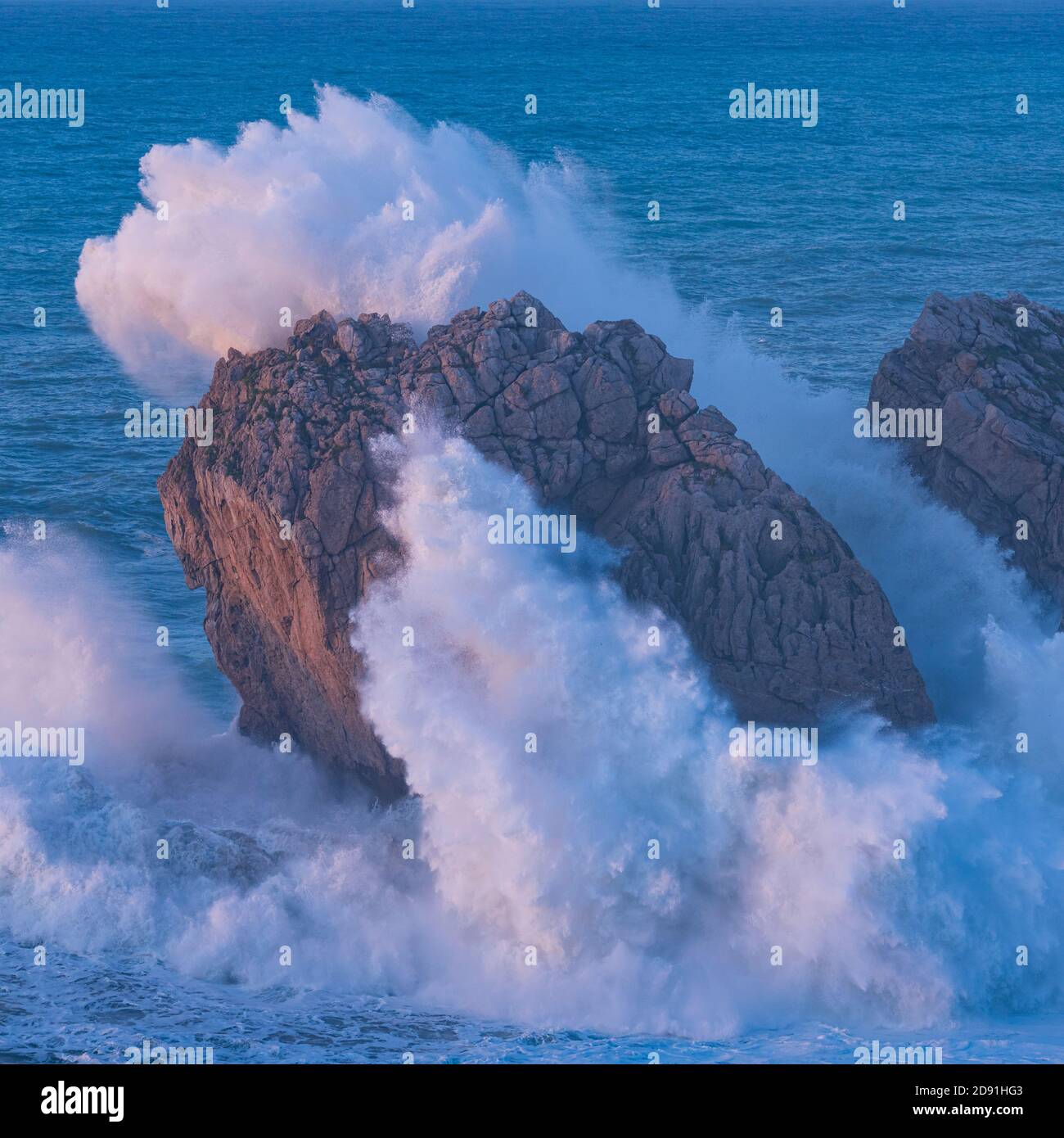 Swell in the Cantabrian Sea. Big waves in the so-called "Puerta del ...