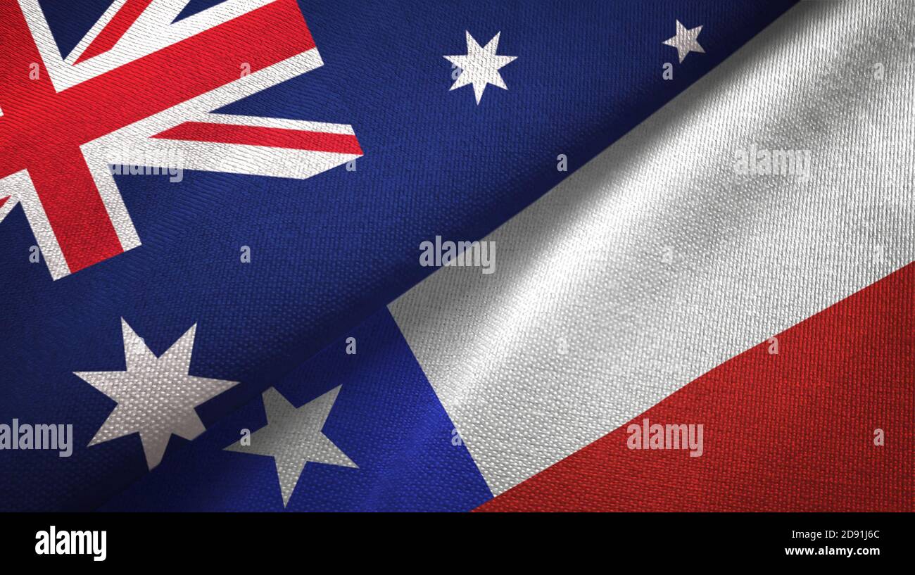 Australia and Chile two flags textile cloth, fabric texture Stock Photo ...