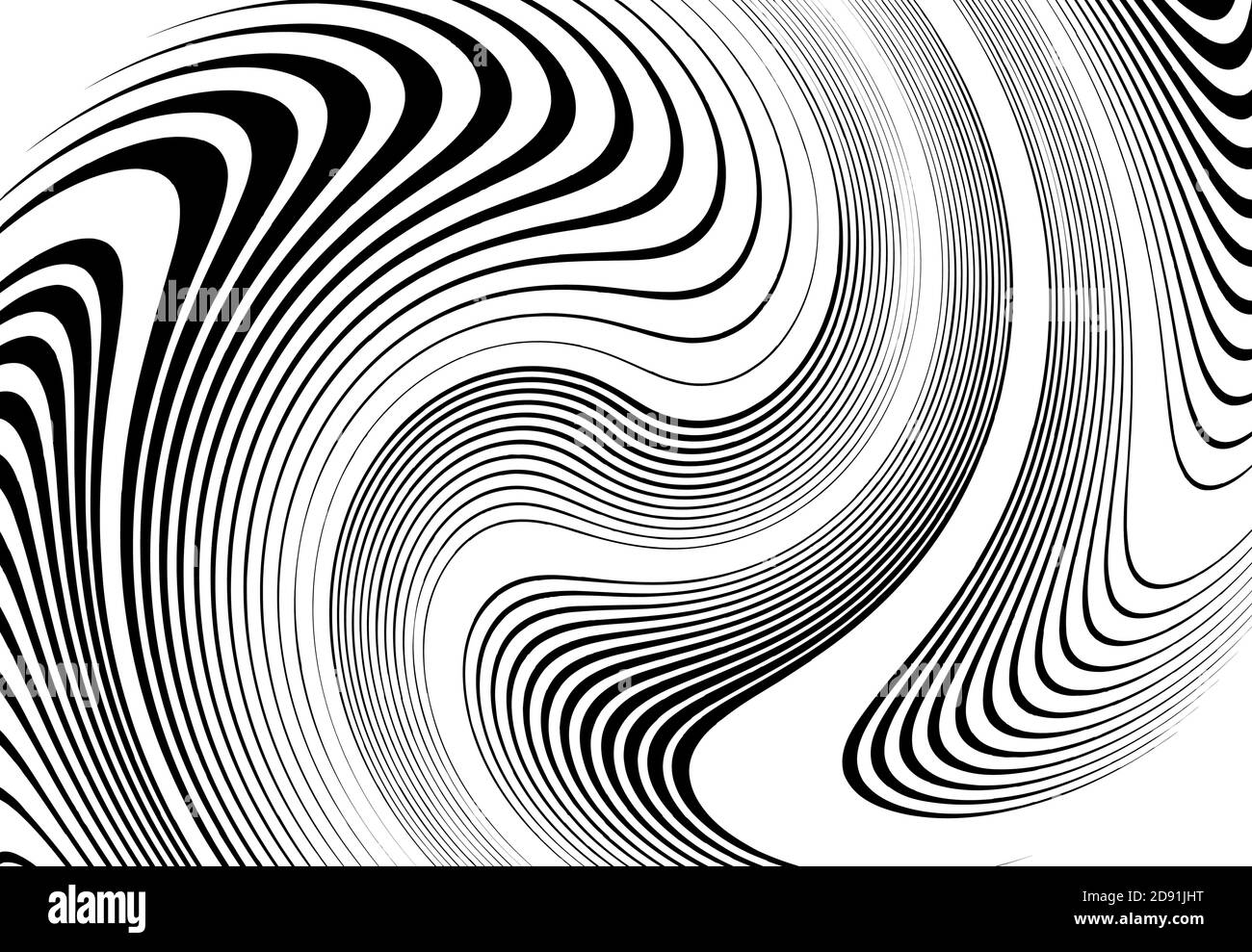 Twist, vortex lines, stripes. Wavy, waving concentric strips and ...