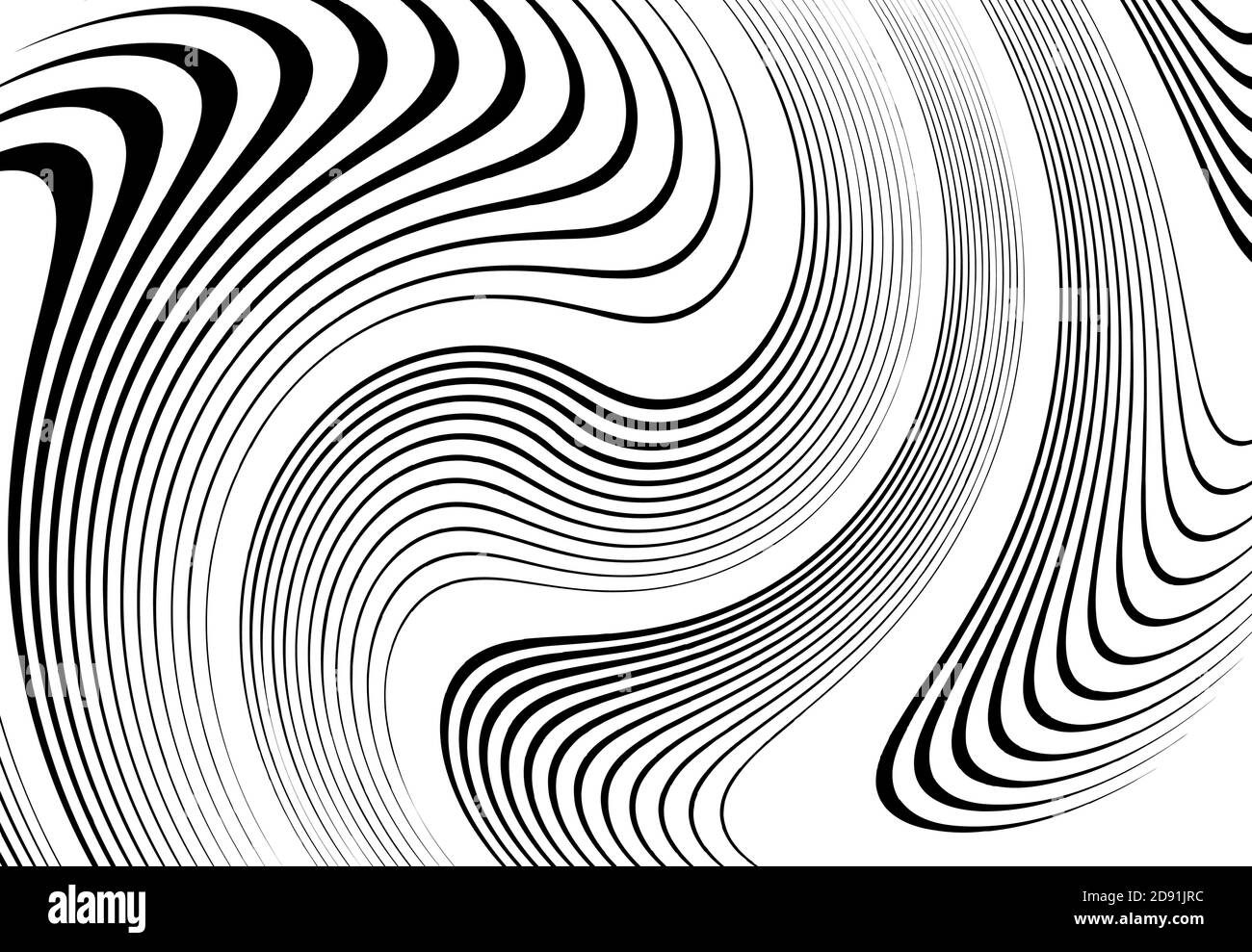 Twist, vortex lines, stripes. Wavy, waving concentric strips and ...