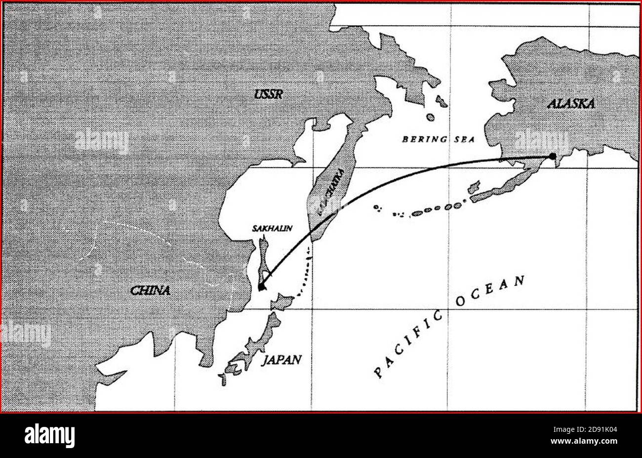 KAL 007 Flight Path - USN Stock Photo - Alamy