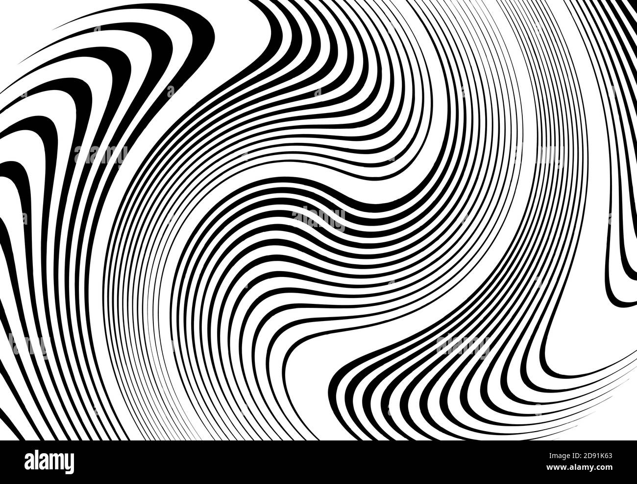 Twist, vortex lines, stripes. Wavy, waving concentric strips and ...