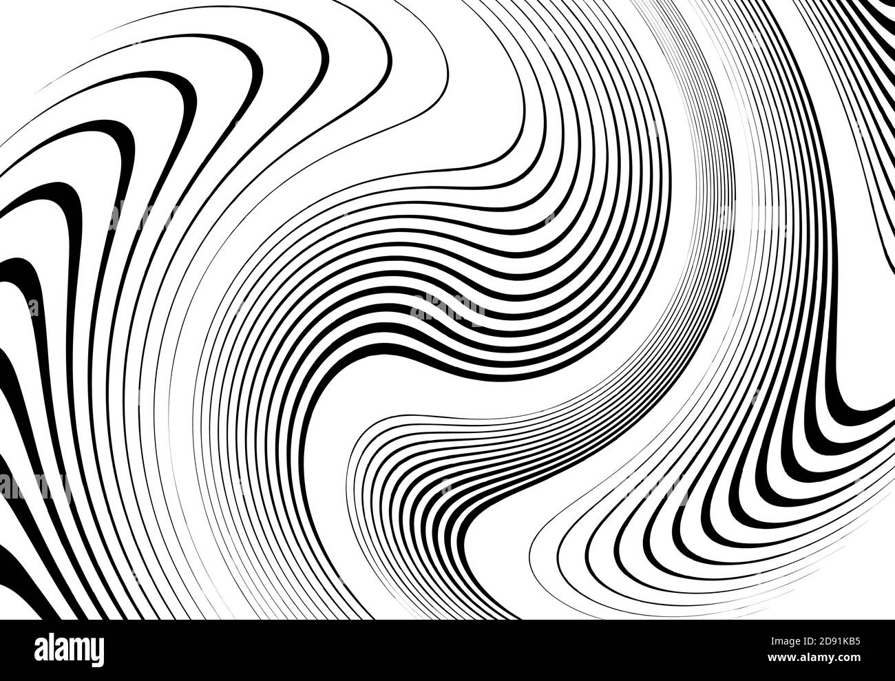 Twist, vortex lines, stripes. Wavy, waving concentric strips and ...