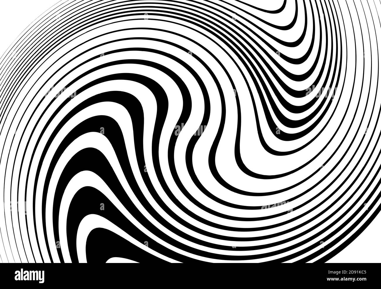 Twist, vortex lines, stripes. Wavy, waving concentric strips and ...