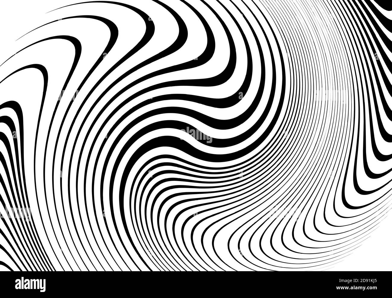 Twist, vortex lines, stripes. Wavy, waving concentric strips and ...