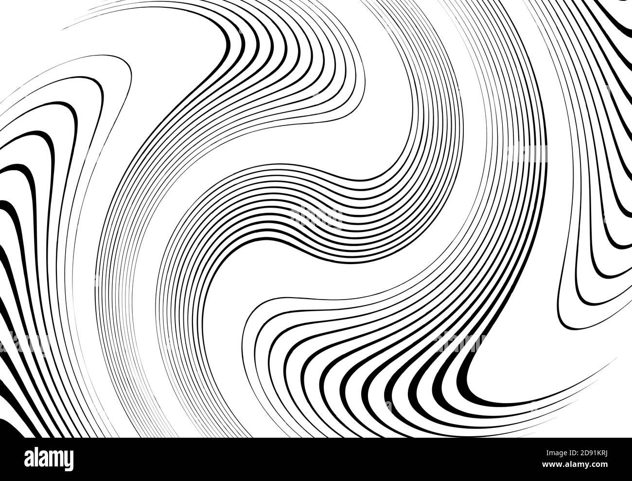 Twist, vortex lines, stripes. Wavy, waving concentric strips and ...