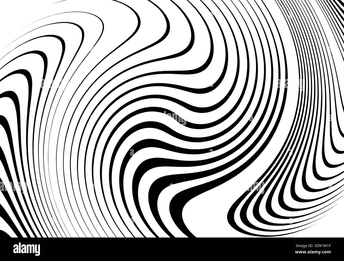 Twist, vortex lines, stripes. Wavy, waving concentric strips and ...