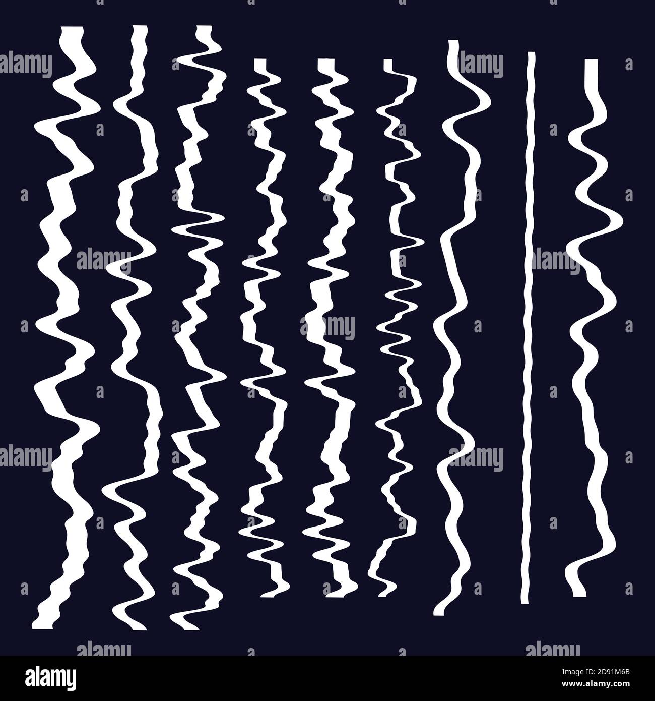 Irregular, random Wiggling, Squiggle waving, wavy lines, stripe set. Lines with billow, undulate ...