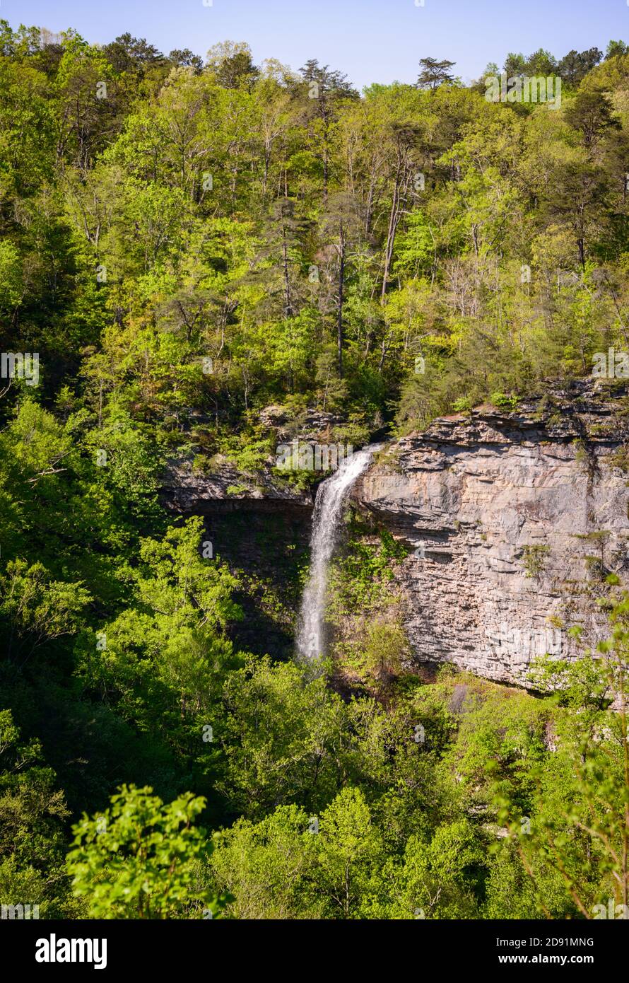 Waterfall off cliff at Little River Canyon National Preserve Stock ...