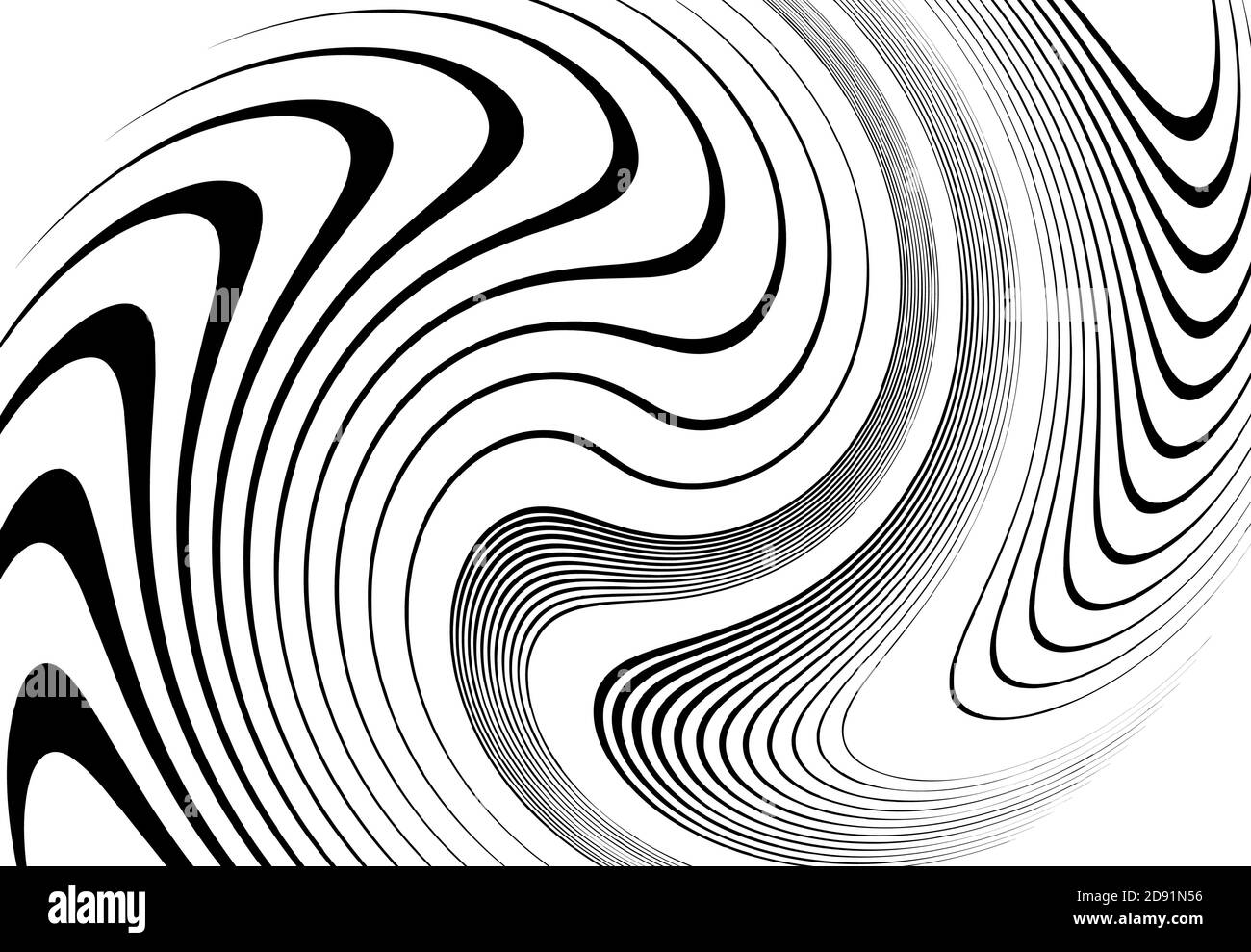 Twist, vortex lines, stripes. Wavy, waving concentric strips and ...
