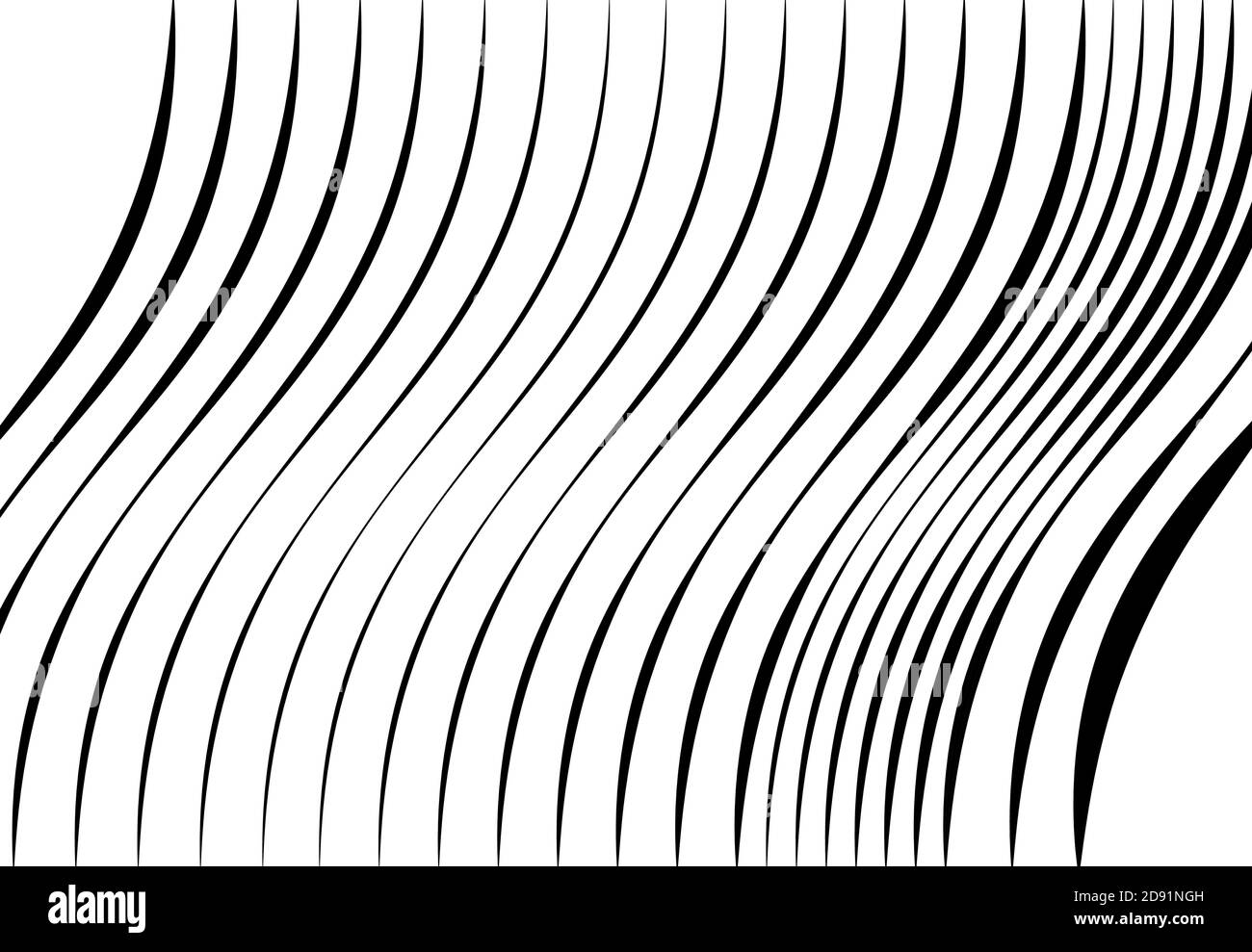 Abstract wavy, waving, billowy and undulating lines, stripes. Squiggly ...