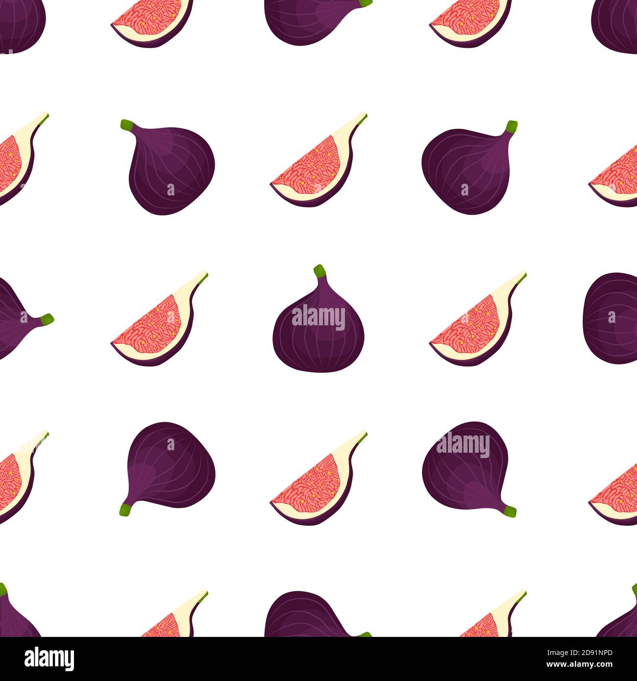Illustration on theme big colored seamless purple fig, bright fruit ...