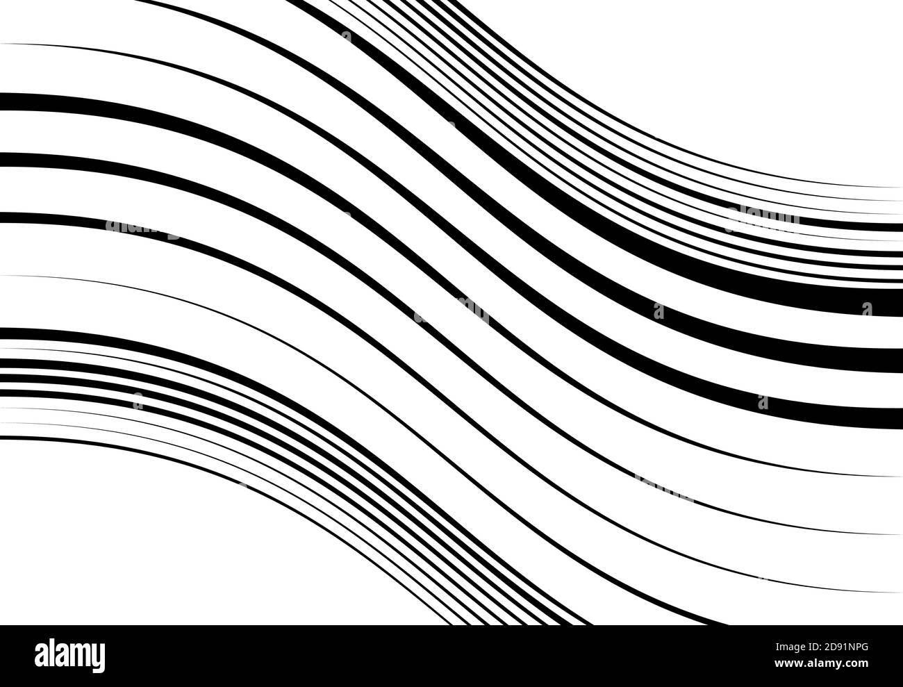 Abstract wavy, waving, billowy and undulating lines, stripes. Squiggly ...