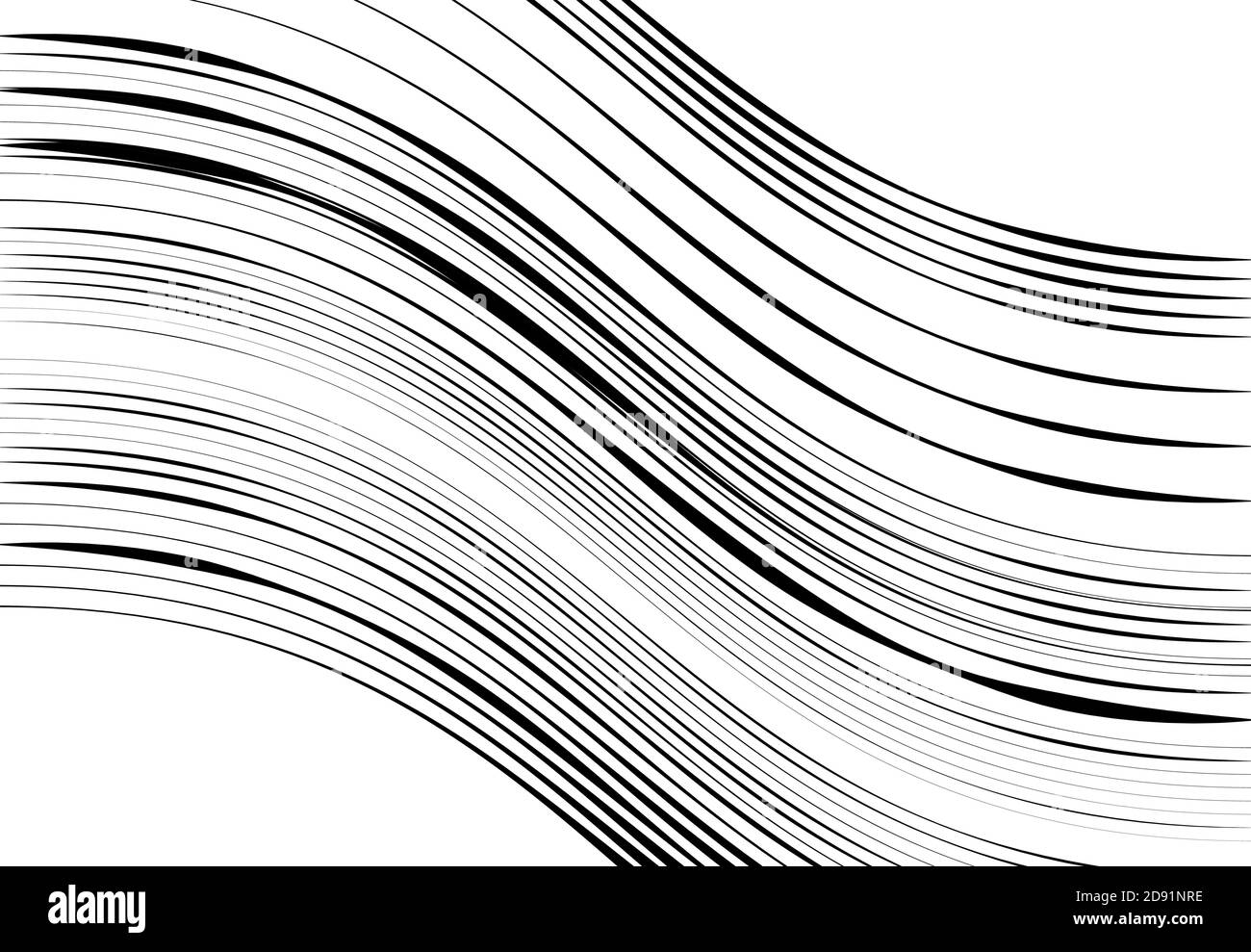 Abstract wavy, waving, billowy and undulating lines, stripes. Squiggly ...