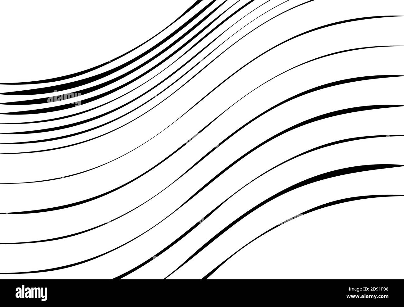 Abstract wavy, waving, billowy and undulating lines, stripes. Squiggly ...