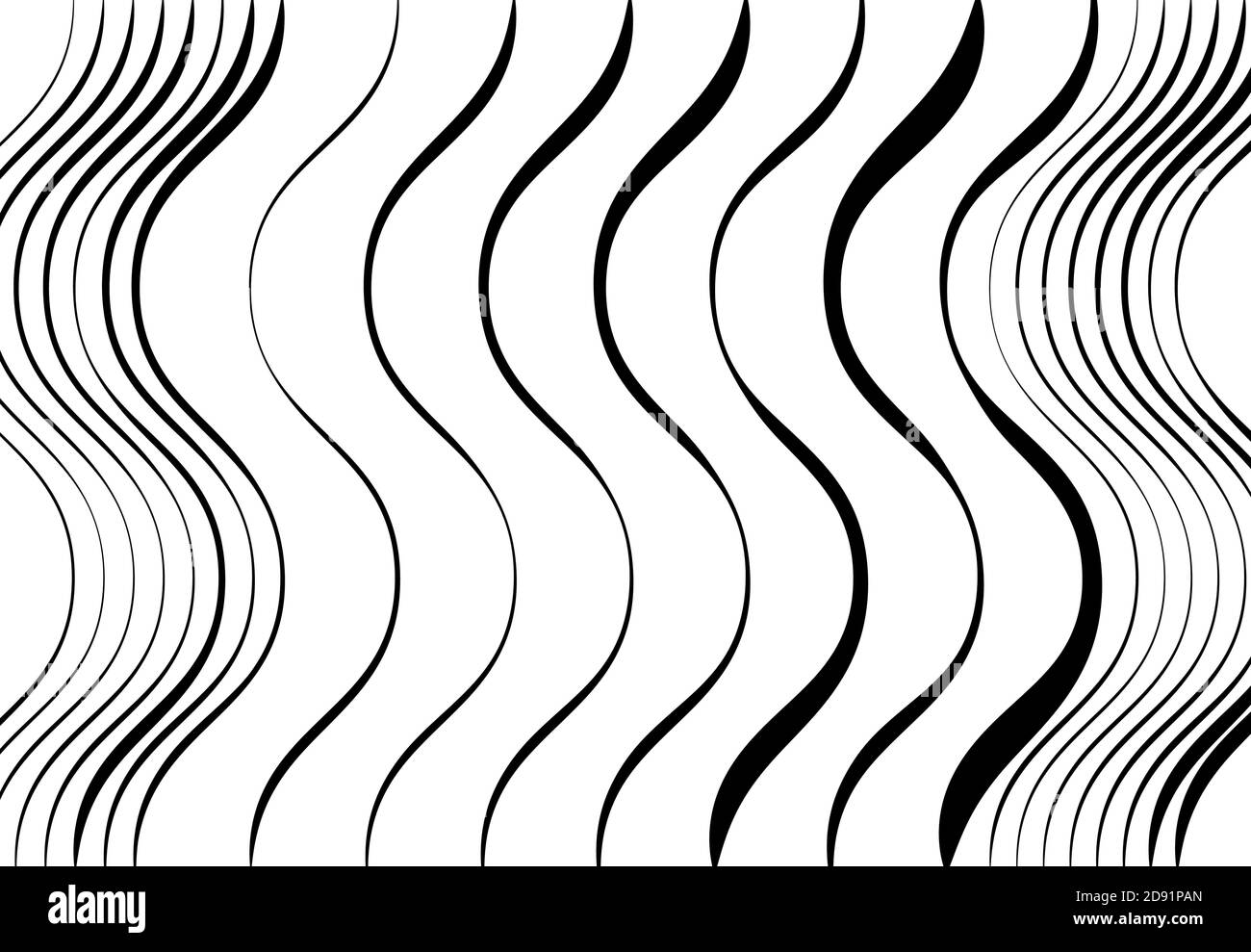Abstract wavy, waving, billowy and undulating lines, stripes. Squiggly ...