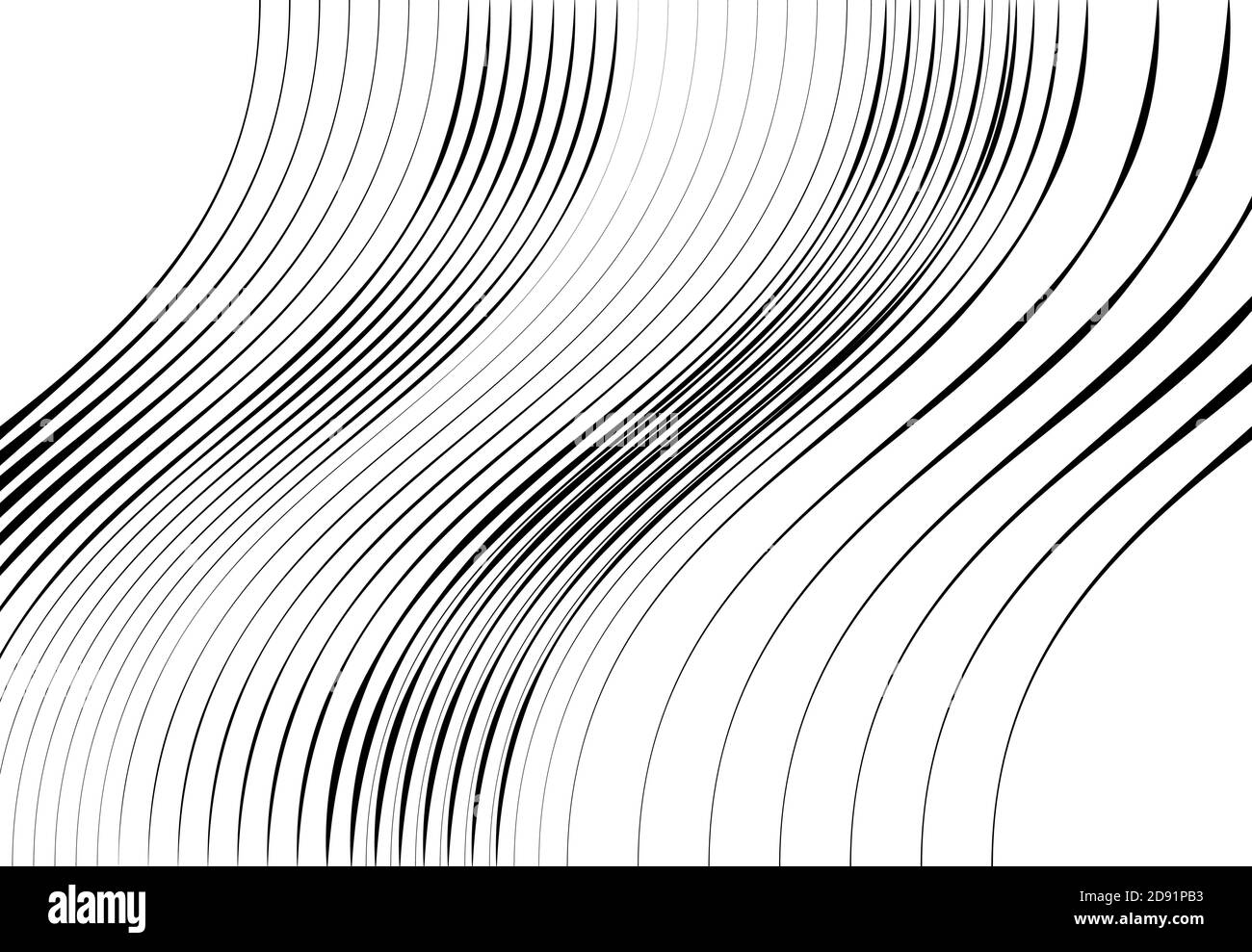 Abstract wavy, waving, billowy and undulating lines, stripes. Squiggly ...