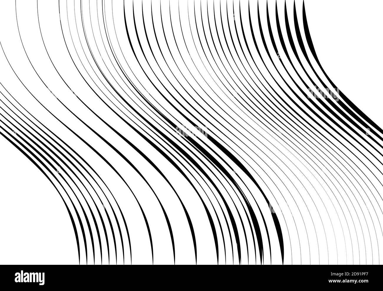 Abstract wavy, waving, billowy and undulating lines, stripes. Squiggly ...