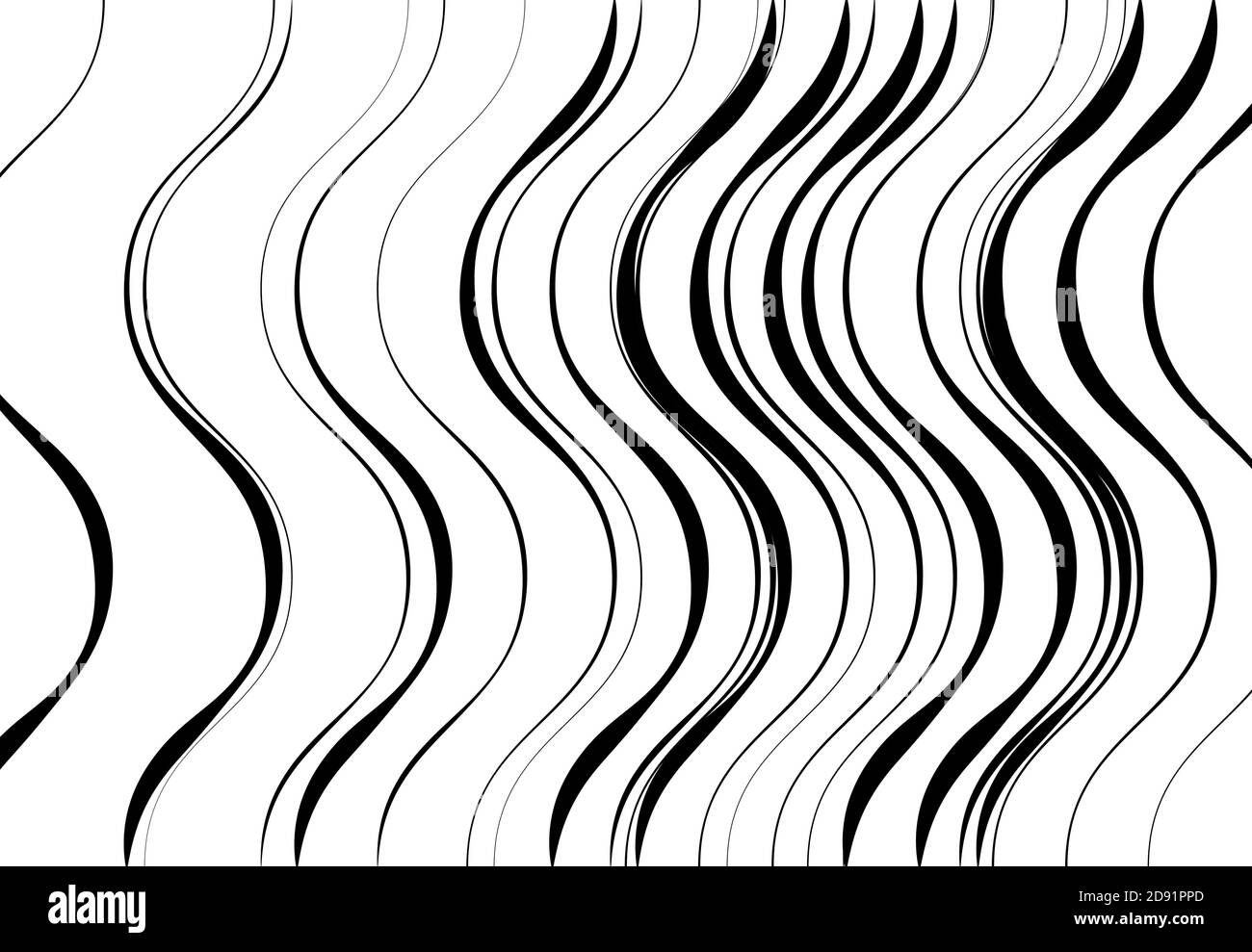 Abstract wavy, waving, billowy and undulating lines, stripes. Squiggly ...