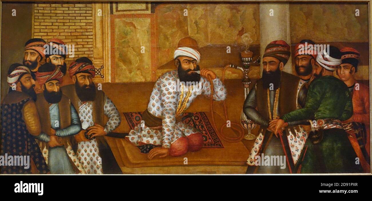 Karim Khan Zand amidst his close circle, sometimes attributed to ...