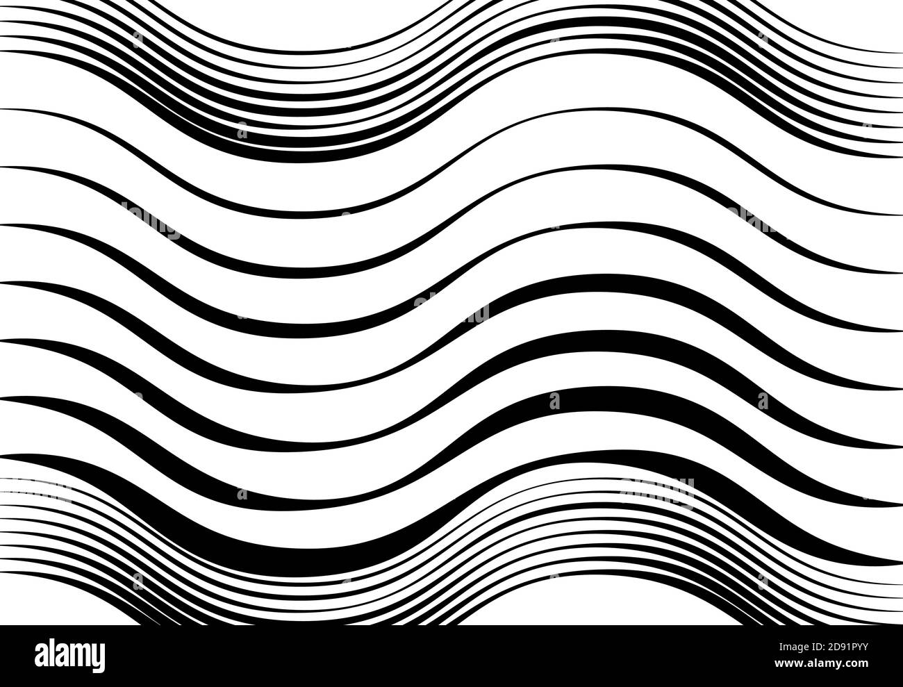Abstract wavy, waving, billowy and undulating lines, stripes. Squiggly ...
