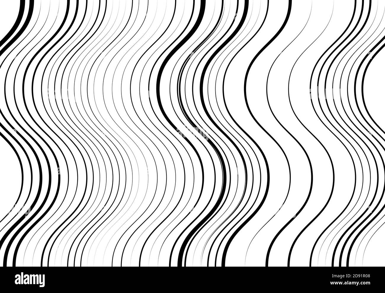 Abstract wavy, waving, billowy and undulating lines, stripes. Squiggly ...