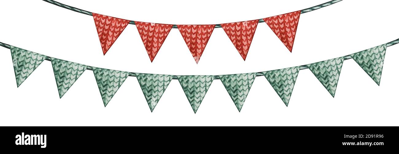 Holiday decorations in the form of colorful flags Stock Photo - Alamy