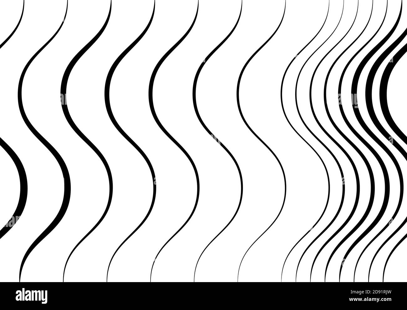 Abstract wavy, waving, billowy and undulating lines, stripes. Squiggly ...