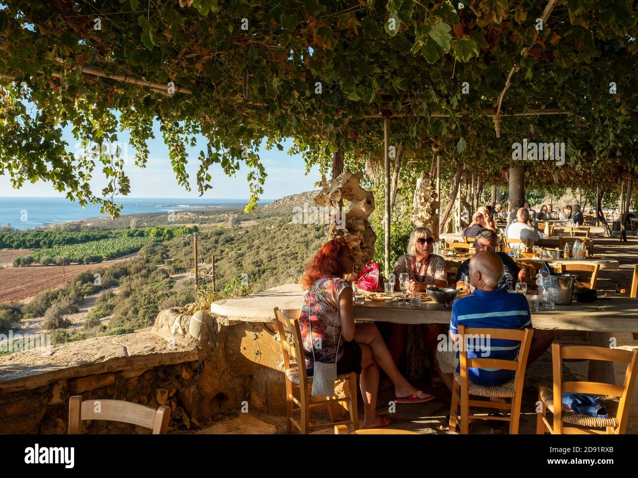 he Last Castle (Viklari) open air restaurant, on the Akamas peninsula ...