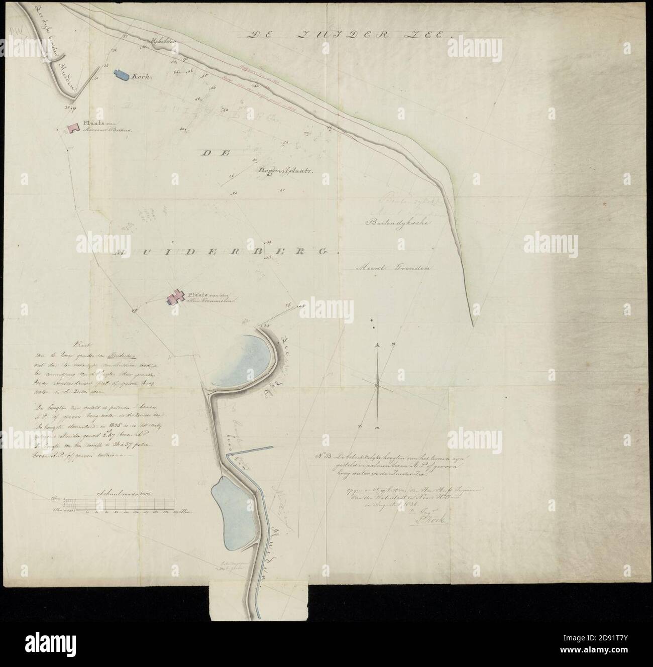 Kaart van de hooge gronden van Muiderberg met den ten wederzijden ...