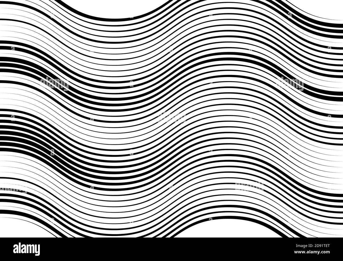 Abstract wavy, waving, billowy and undulating lines, stripes. Squiggly ...